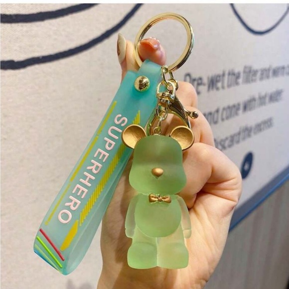 Accessories | Superhero Bear Keychain With Gold Accents | Poshmark
